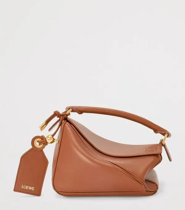 Loewe Mini Leather Puzzle Top-handle Bag - Brown