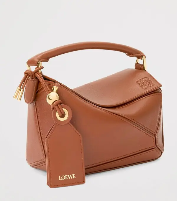 Loewe Mini Leather Puzzle Top-handle Bag - Brown