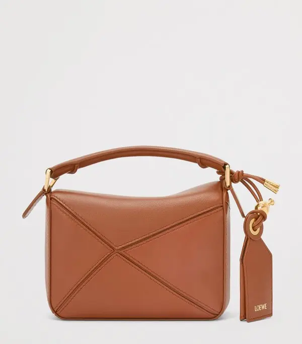 Loewe Mini Leather Puzzle Top-handle Bag - Brown