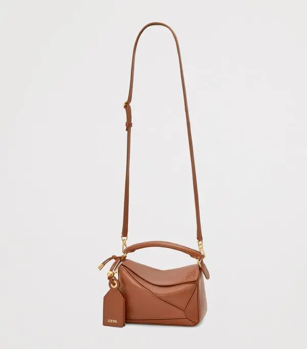 Loewe Mini Leather Puzzle Top-handle Bag - Brown