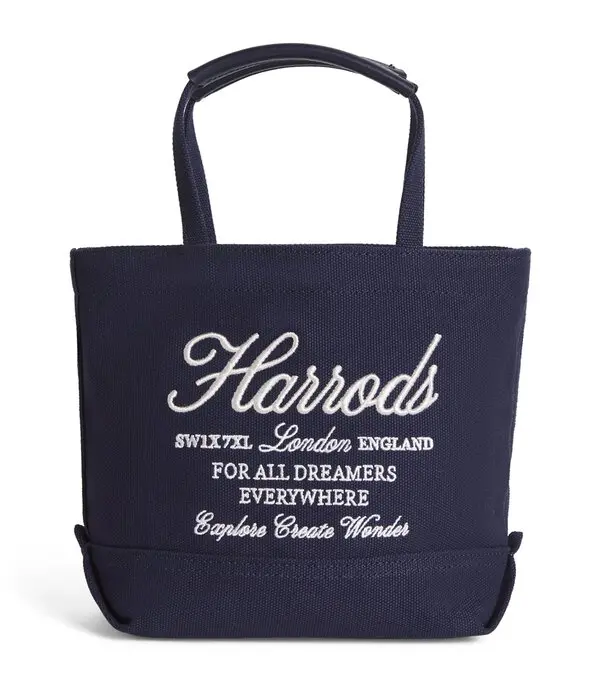 Harrods Embroidered Logo Tote Bag - Navy