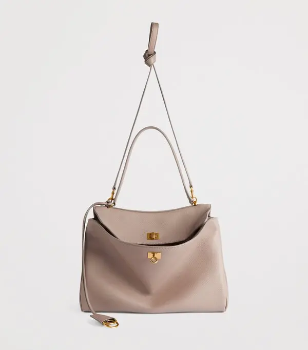 Balenciaga Medium Leather Rodeo Top-handle Bag - Beige
