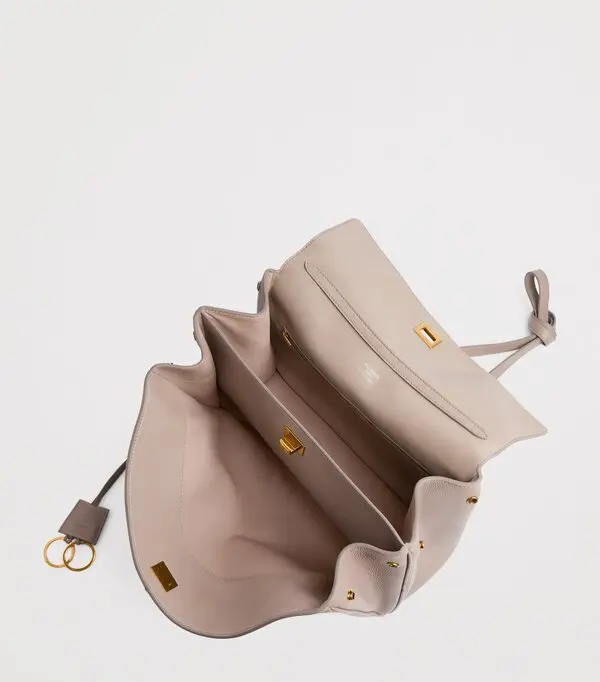Balenciaga Medium Leather Rodeo Top-handle Bag - Beige
