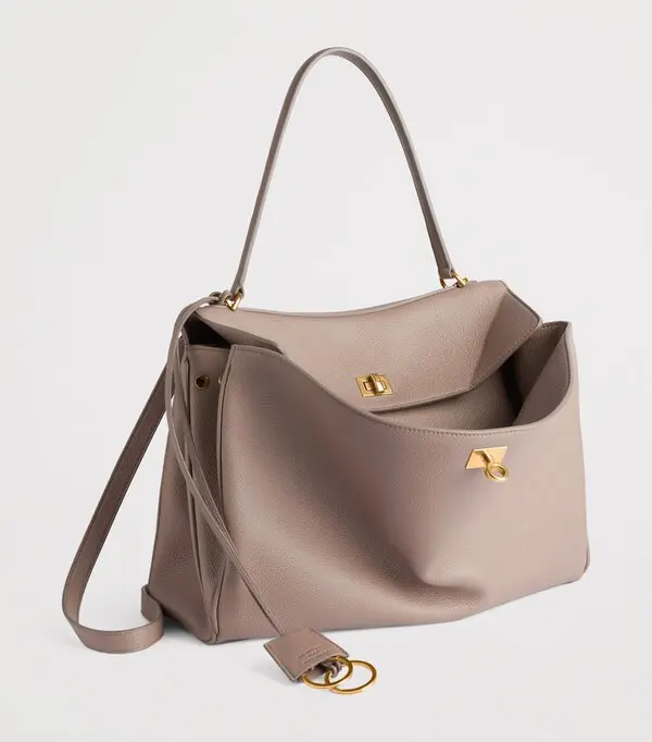 Balenciaga Medium Leather Rodeo Top-handle Bag - Beige