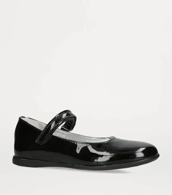 PAPOUELLI Patent Leather Evie Flats - Black