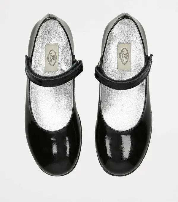 PAPOUELLI Patent Leather Evie Flats - Black