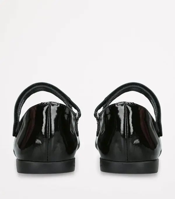 PAPOUELLI Patent Leather Evie Mary Jane Flats - Black