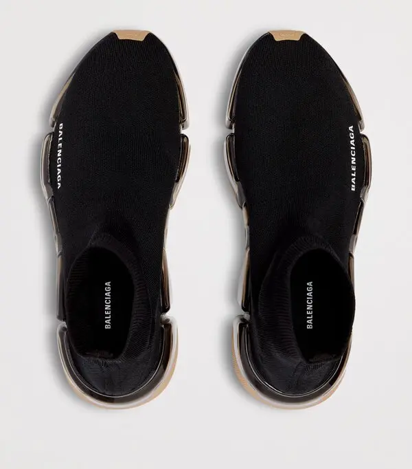 Balenciaga Speed 2.0 Sneakers With Clear Sole - Black