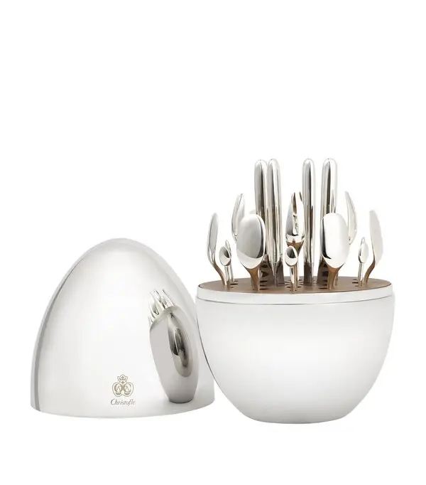 Christofle Mood Party 24-piece Silver-plated Flatware Set With Chest