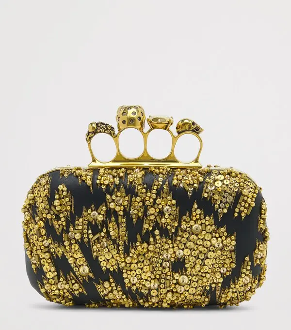 Alexander McQueen Embellished Skull Knuckle Clutch
