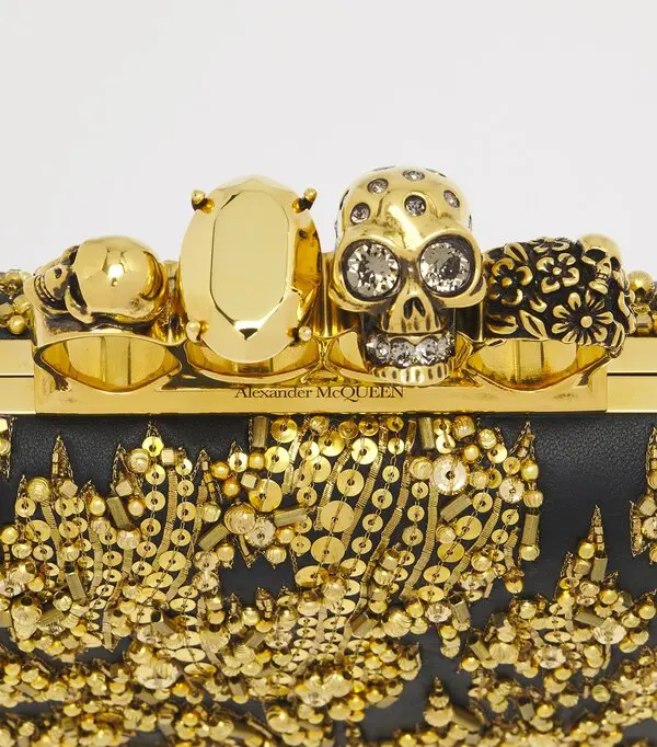 Alexander McQueen Embellished Skull Knuckle Clutch