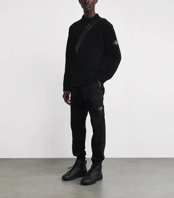 Stone Island Cotton Compass Sweater - Black