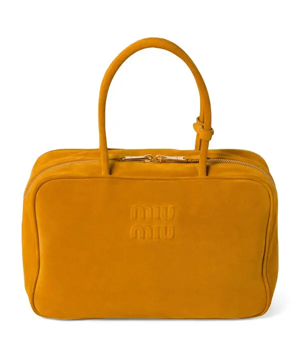 Miu Miu Suede Beau Top-handle Bag - Brown