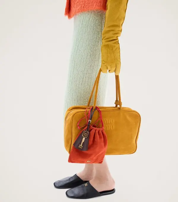 Miu Miu Suede Beau Top-handle Bag - Brown