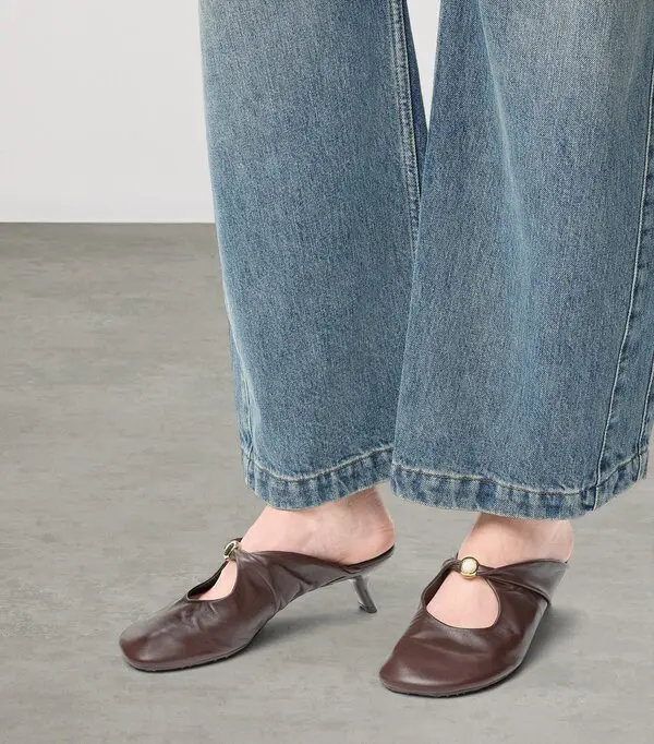 Loewe Lambskin Pebble Heeled Mules