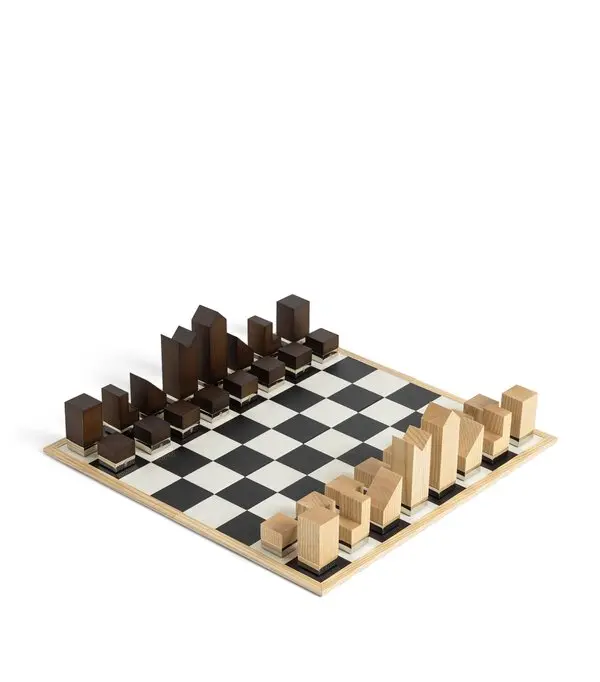 SWAINE Leather-maple Wood Chess Set