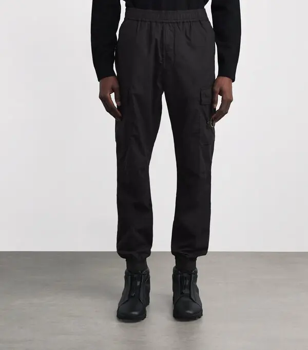 Stone Island Stretch-cotton Cargo Trousers - Black