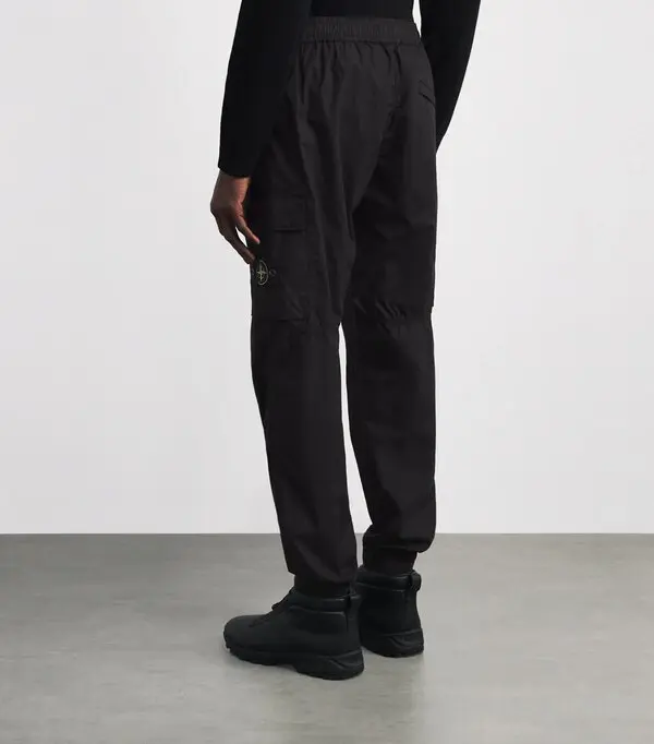 Stone Island Stretch-cotton Cargo Trousers - Black
