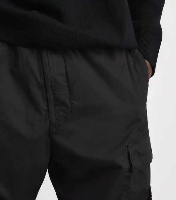 Stone Island Stretch-cotton Cargo Trousers - Black