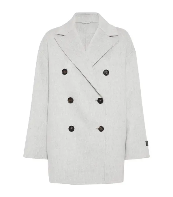 Brunello Cucinelli Cashmere Double-breasted Pea Coat