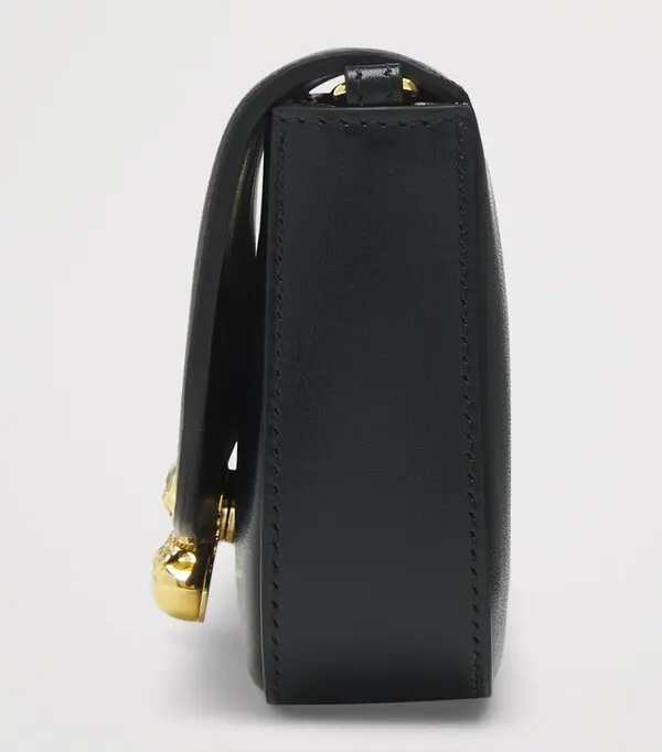 Alexander McQueen Leather Shoulder Bag With Skull Flower Clasp - Black