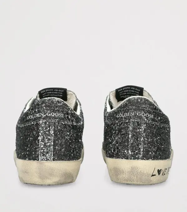 GOLDEN GOOSE Super-star Glitter Sneakers - Silver