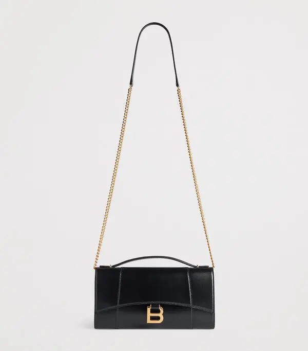 Balenciaga Leather Hourglass Pochette Bag