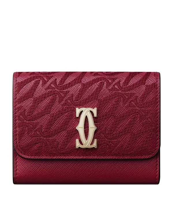 Cartier Mini Leather C De Wallet - Red