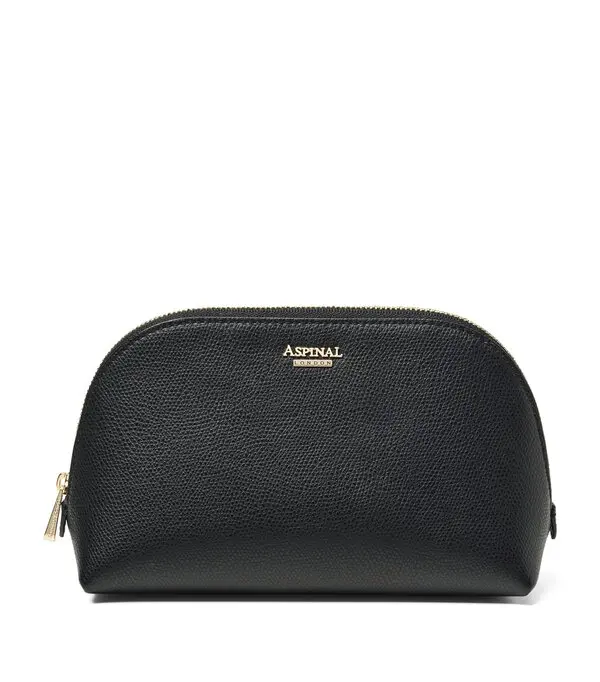ASPINAL OF LONDON Small Leather Makeup Bag - Black