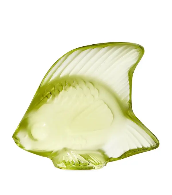 Lalique Crystal Fish Sculpture - Yellow