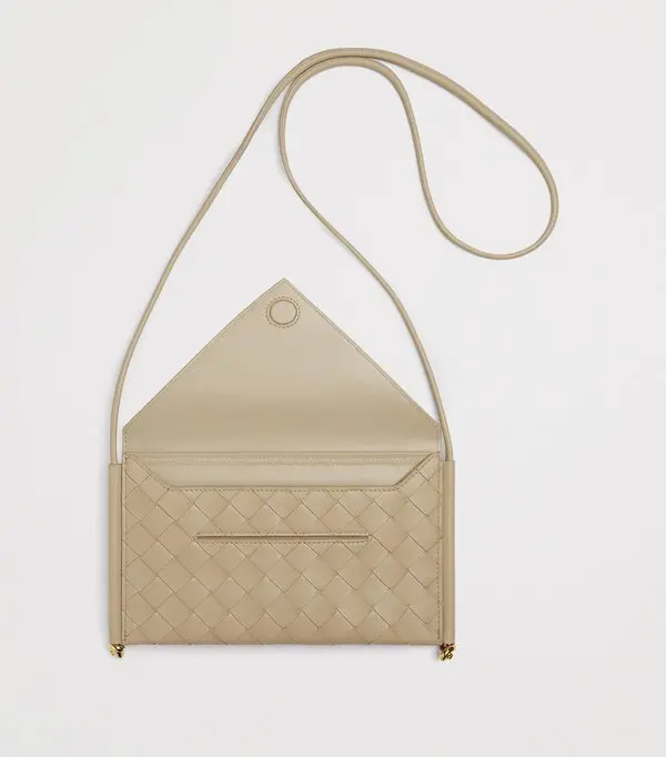 Bottega Veneta Calfskin Solstice Phone Pouch With Intrecciato Weave And Gold-tone Knotted Details