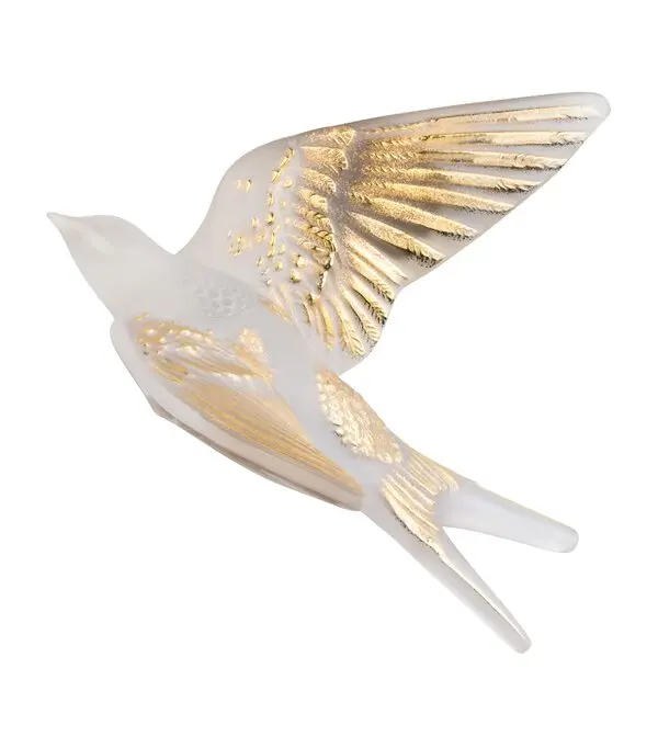 Lalique Crystal Hirondelles Wall Ornament - Clear