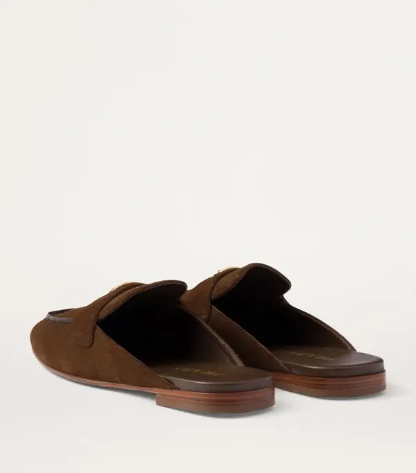Prada Suede Mules - Brown