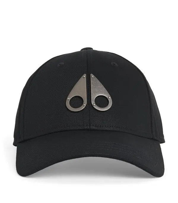 Moose Knuckles Cotton Baseball Cap With Logo - Black