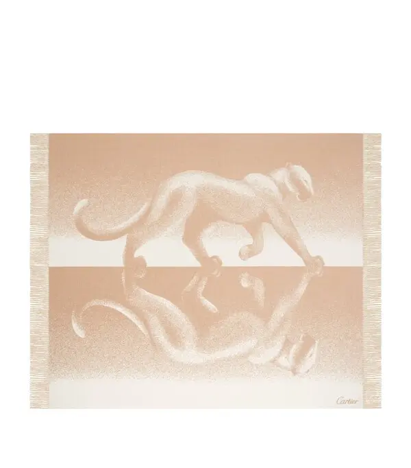 Cartier Cashmere Reflecting Panthère De Blanket - Beige