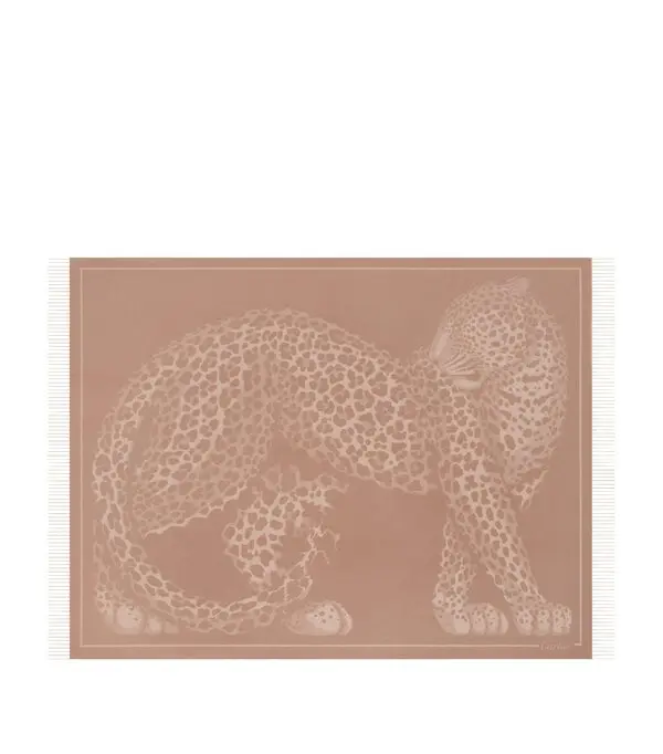 Cartier Wool-cashmere Panthère De Blanket - Brown