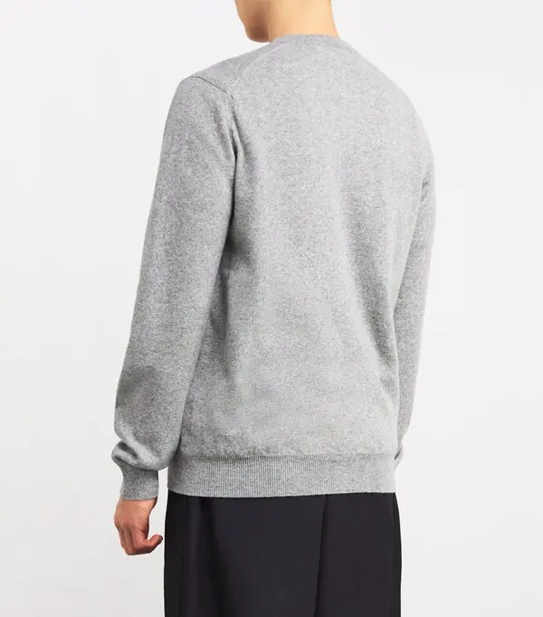 Play Comme Des Garcon Wool Heart Cardigan - Grey