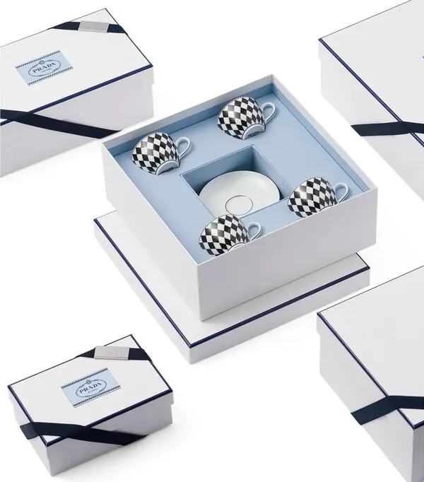 Prada Chequerboard Coffee Cup And Saucer