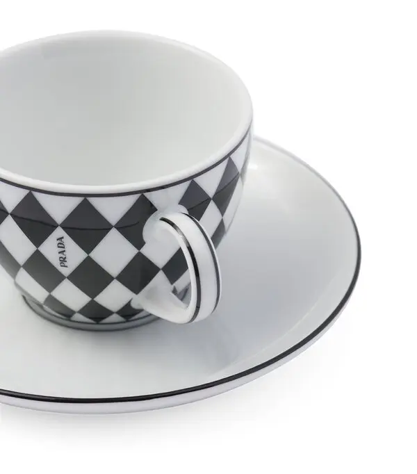 Prada Chequerboard Coffee Cup And Saucer