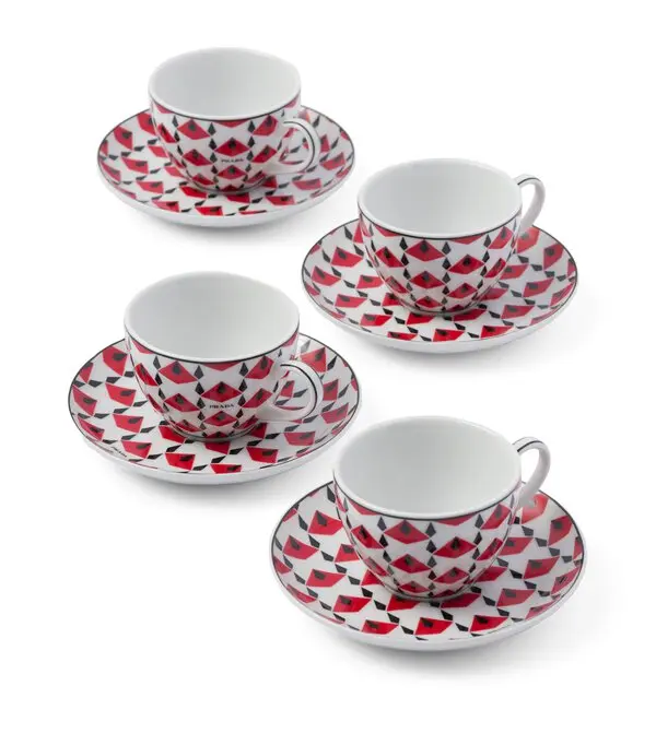 Prada Vienna Coffee Cup And Saucer - Black