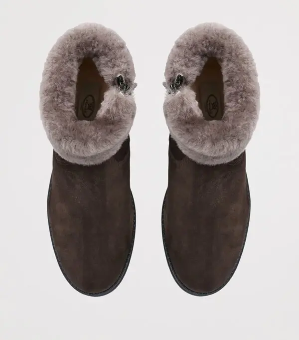 PAPOUELLI Suede Matilda Ankle Boots - Brown