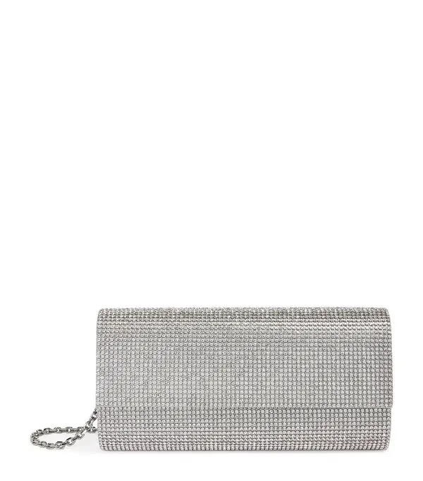 Judith Leiber Satin Crystal-embellished Perry Clutch Bag - Silver