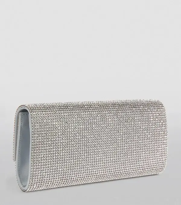 Judith Leiber Satin Crystal-embellished Perry Clutch Bag - Silver