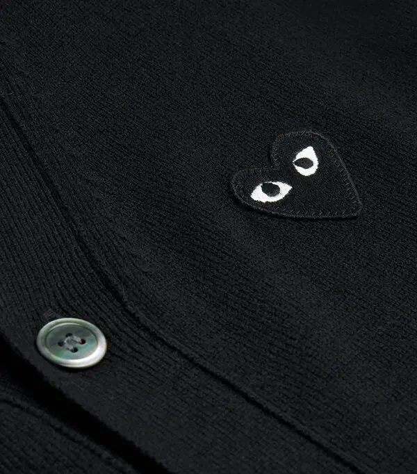 Play Comme Des Garcon Wool Heart Cardigan