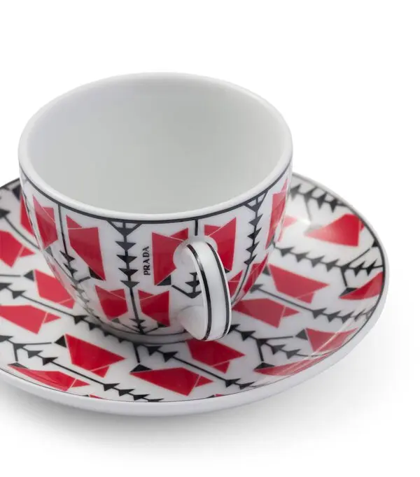 Prada Porcelain Vienna Arrows Coffe Cup And Saucer