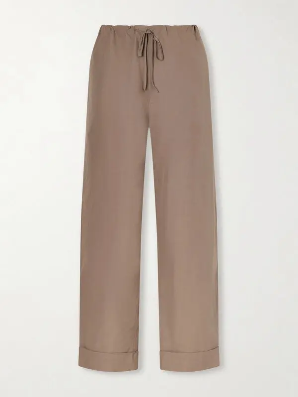 THE ROW Delano Cropped Wide-leg Pants - Neutrals