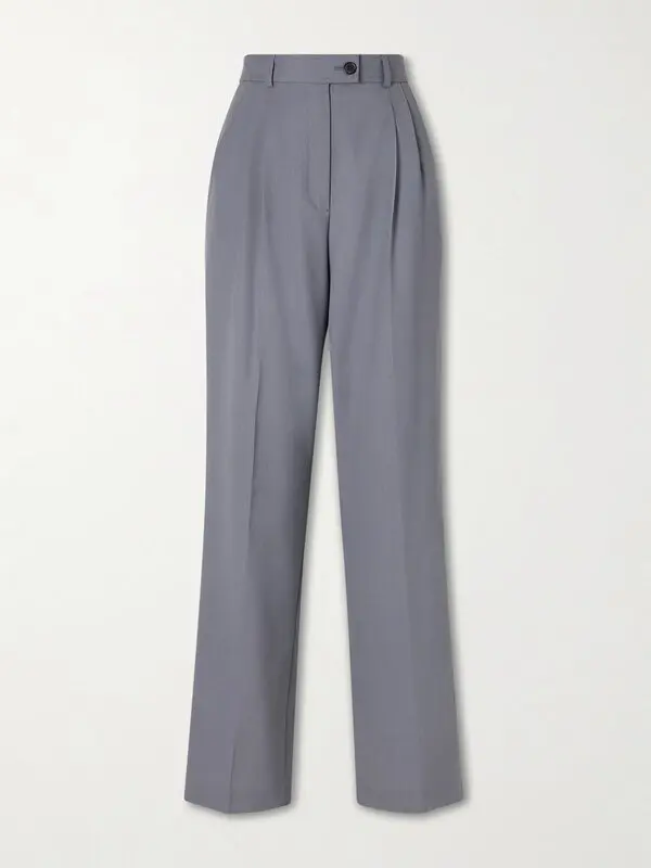 THE ROW Ragnar Pleated Wool Straight-leg Pants
