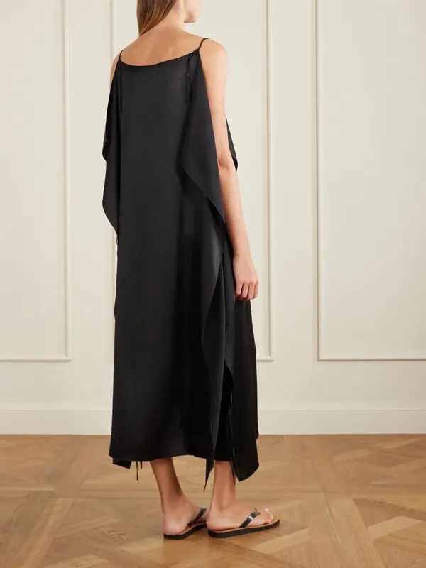 THE ROW Kylo Draped Silk-satin Midi Dress