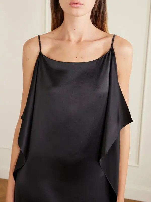 THE ROW Kylo Draped Silk-satin Midi Dress
