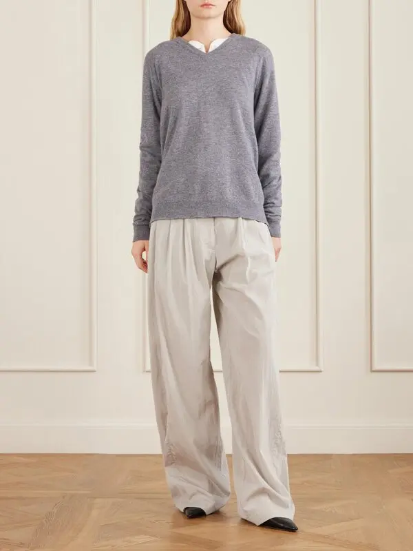 THE ROW Nian Cashmere Sweater - Gray
